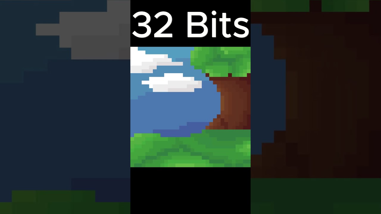 1bit 2bits 4bits 8bits 16bits 32bits 64bits 128bits pixel art #pixelart #bits #art #shorts