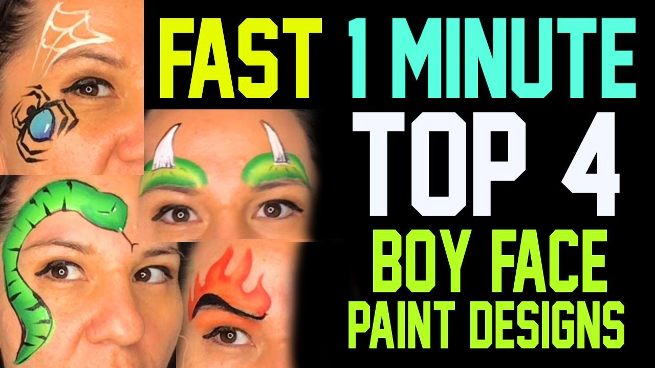 4 Easy Fast Boys Face Painting Ideas Tutorial