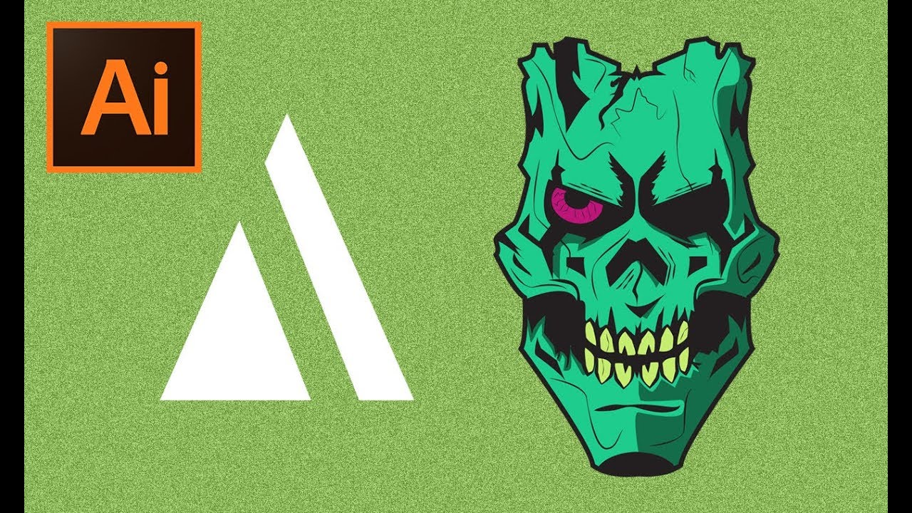 Adobe illustrator - tutorial drawing skull ( SPEEDART )