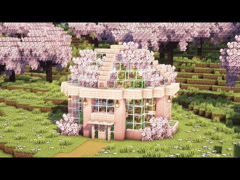 [Minecraft] How to Build a Cherry Blossom Greenhouse and Bee Farm / Tutorial