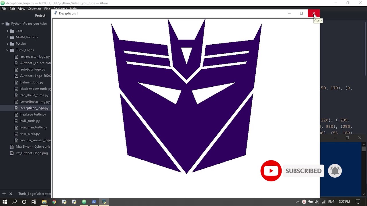 Transformers - Decepticons Logo using Python | Turtle Graphics