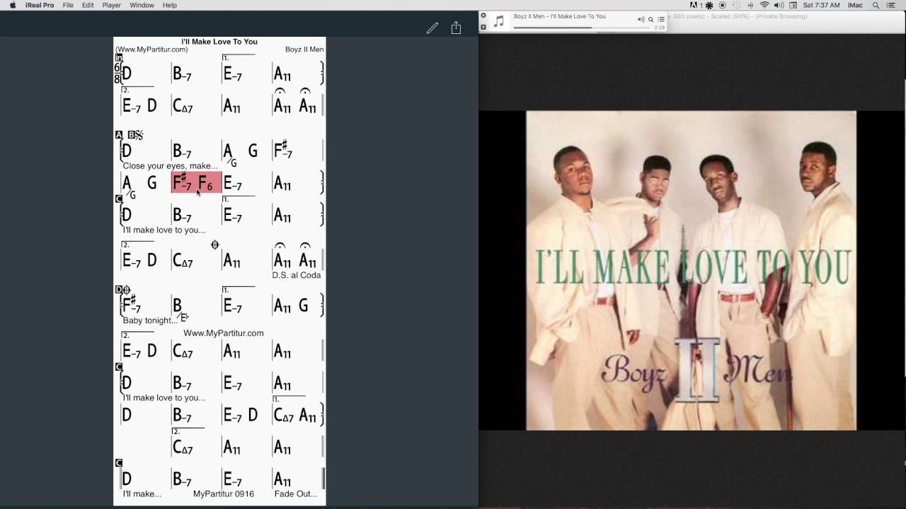 I'll Make Love To You Chords at MyPartitur
