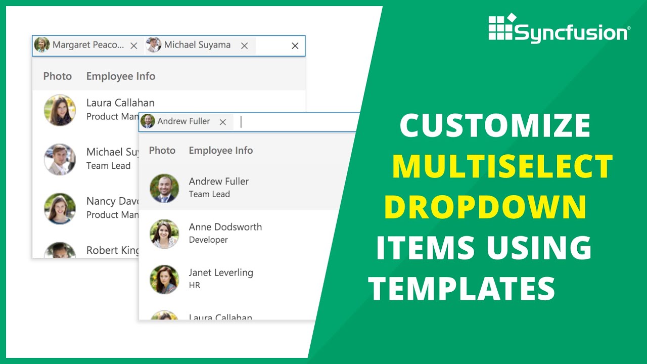 Customize MultiSelect Dropdown Items Using Templates