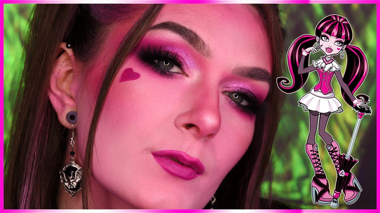 Draculaura Makeup Tutorial,  Monster High Makeup | Halloween Tutorials |  Courtney Beauty