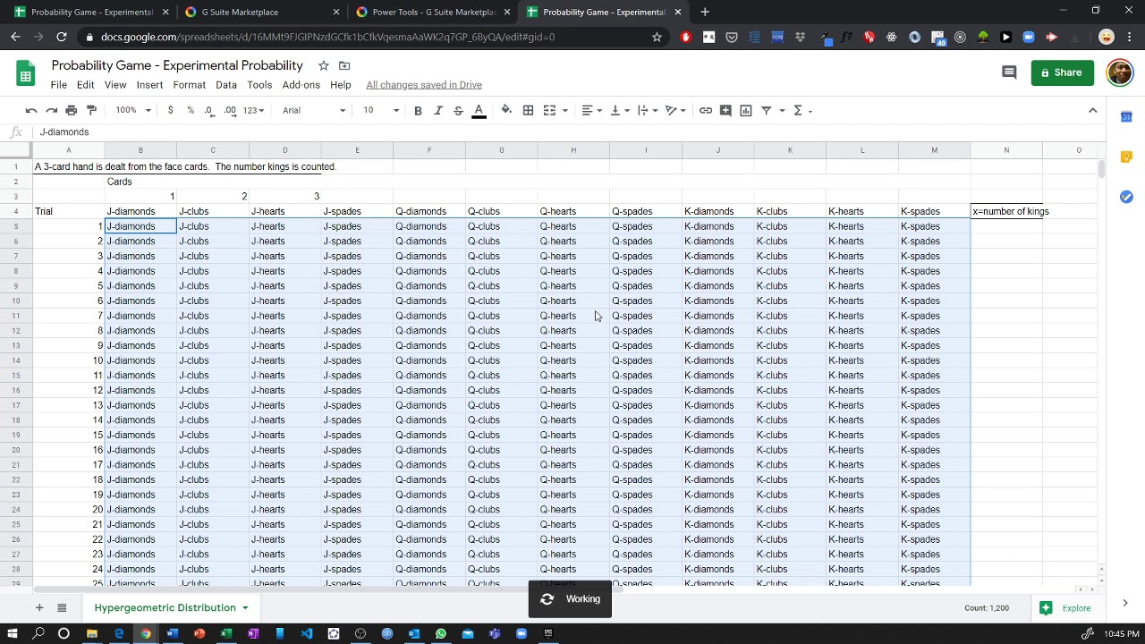 MDM4U - Google Sheets and Hypergeometric Distributions