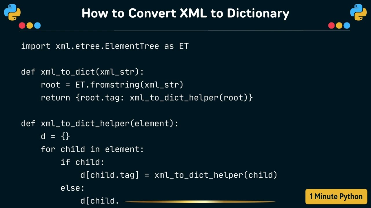 How to Convert XML to Dictionary