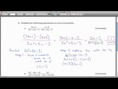 simplifying rational expressions quiz