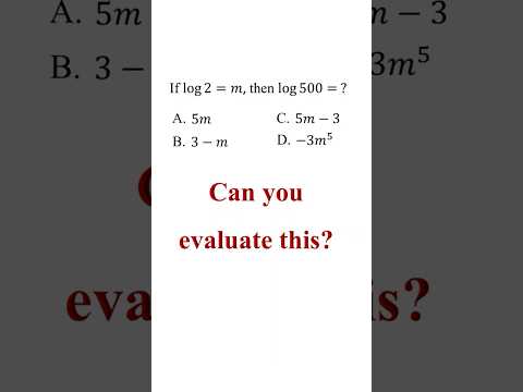Evaluating a Tricky Algebra Problem Using the Properties of Logarithms #shorts #logarithm #math