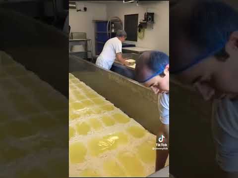 The mesmerising process of separating curds and whey when making cheese. Video: @cheesyfolk