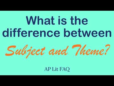 What is the difference between subject and theme? | AP Lit Tips | Coach Hall Writes