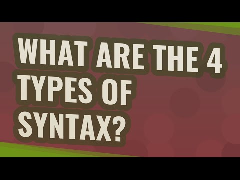What are the 4 types of syntax?