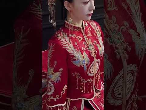 Beaded Coat & Skirt Chinese Wedding Dress