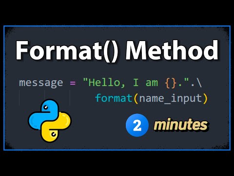 Learn Python String format Method in 2 minutes