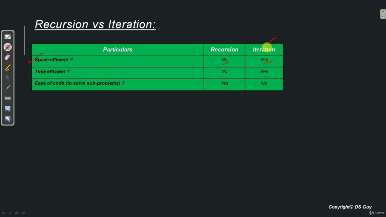 7  S01 L07  Difference between recursion and iteration | Comparing iterative and recursive functions