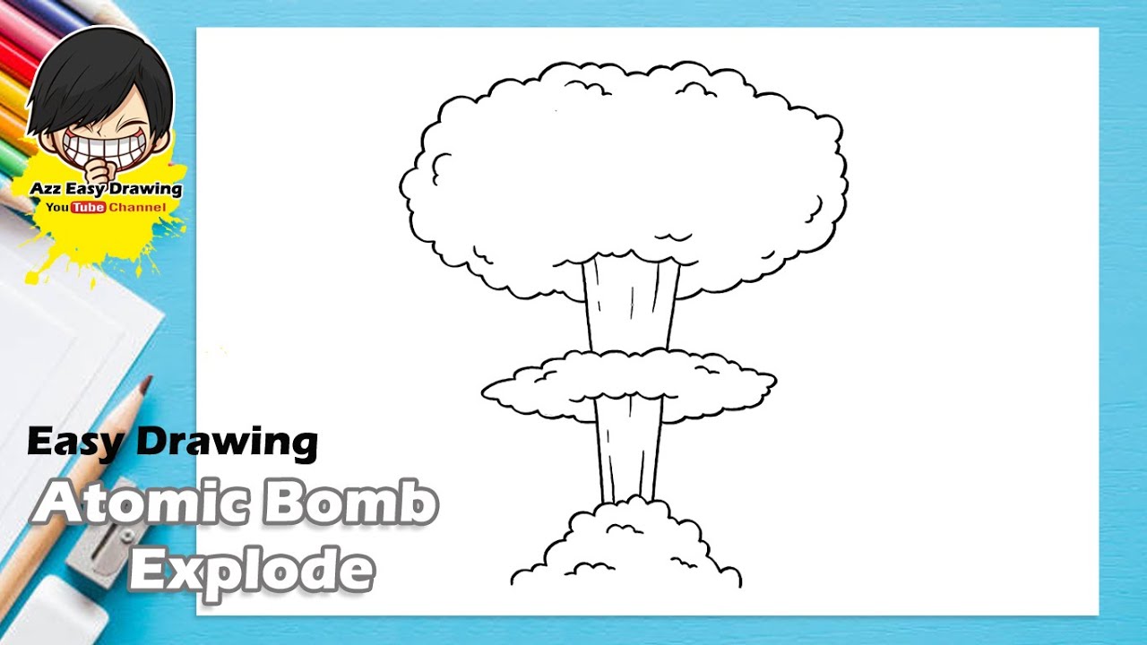 Easy Drawing Atomic Bomb Explode