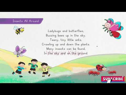 Insects All Around rhyme🪳🕷🐜🐝🐞🐜 | Insects all around 🐝🐞🪲🐜🪳song |