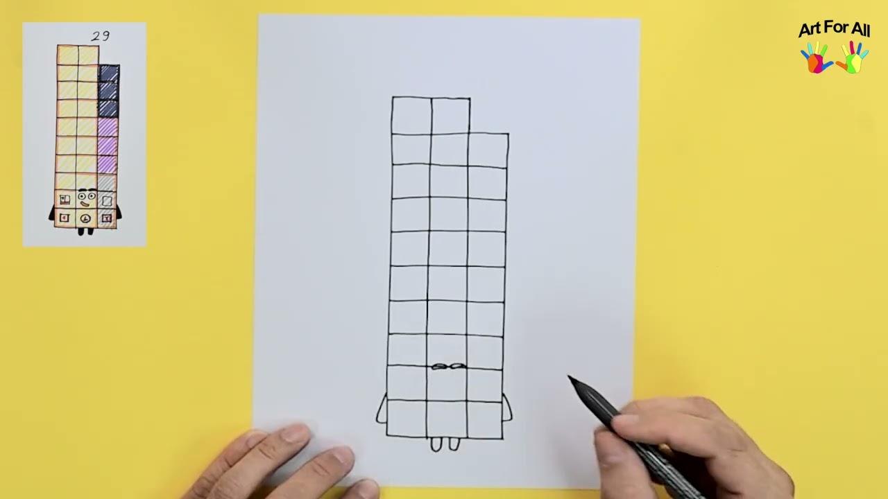How to draw Numberblock 29