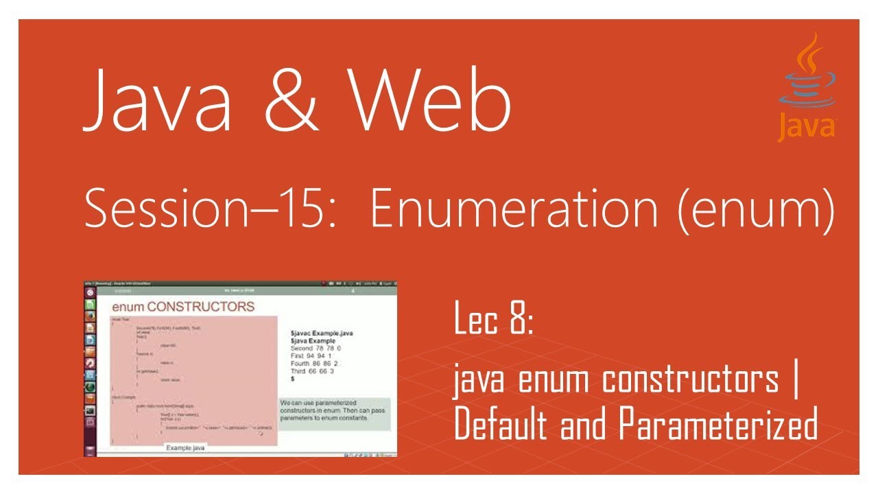 Enumeration ( enum ) in Java | #8 | java enum constructors | Default and Parameterized