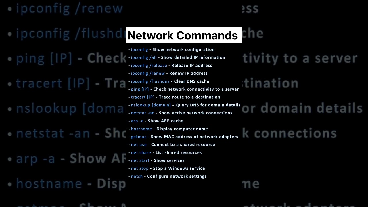 Network Commands For Windows