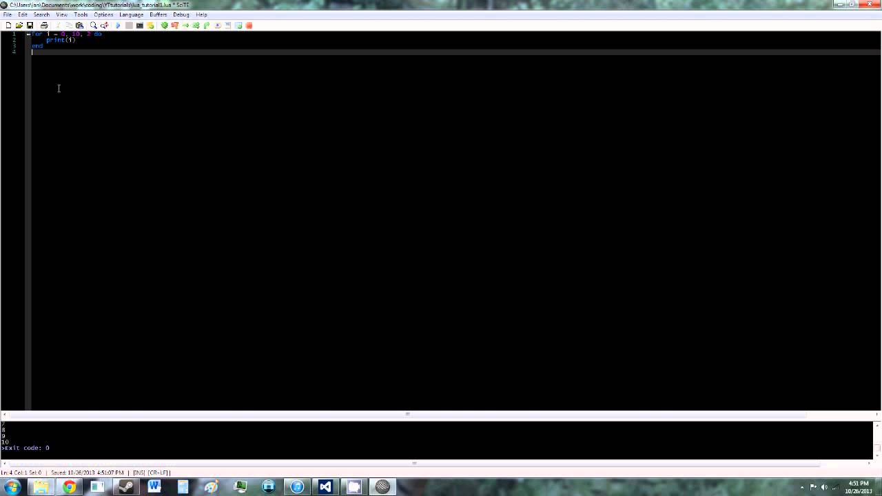 Lua Tutorial 4: Loops