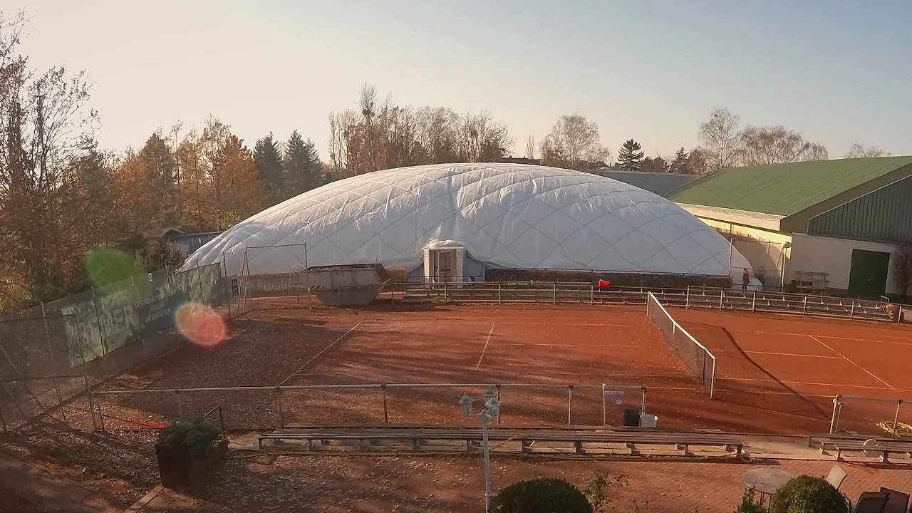 Tennisklub Blau Gold Steglitz Berlin Traglufthalle Aufbau