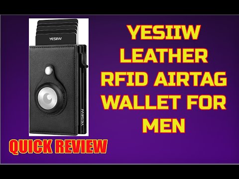 YESIIW AirTag Wallet, RFID Block, Pop Up Credit Card Holder