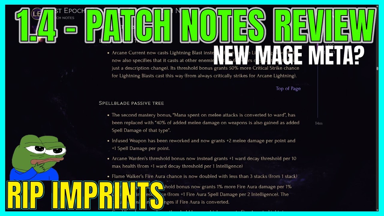 1.4 - Full Patch Notes Review... A song of BUFFS and NERFS | Last Epoch