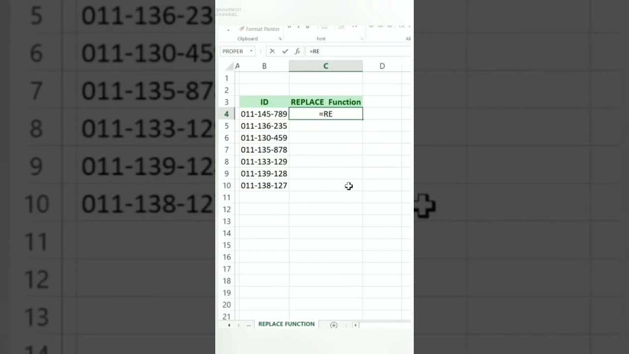 How to use Replace function in excel | Replace formula