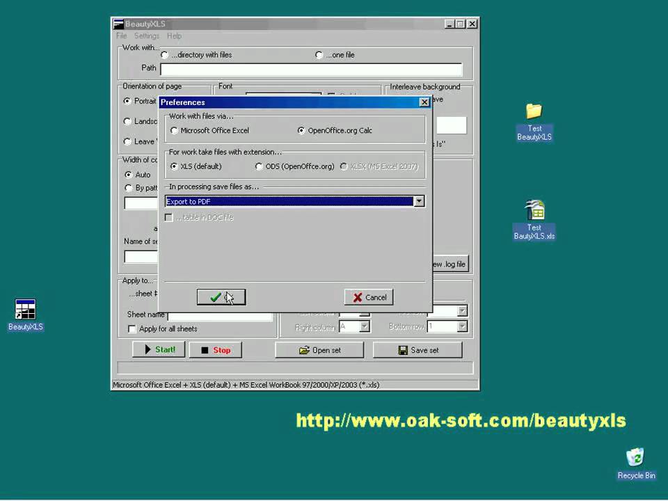BeautyXLS-convert to PDF directory with files
