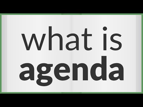 Agenda | meaning of Agenda