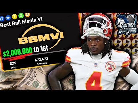 SHIPPING $2,000,000 Best Ball Mania 6 | Underdog Fantasy Live Draft