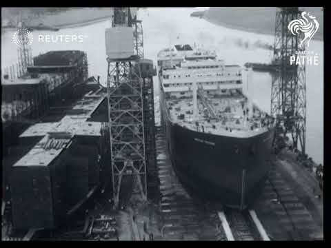 Launch of oil tanker (1957)