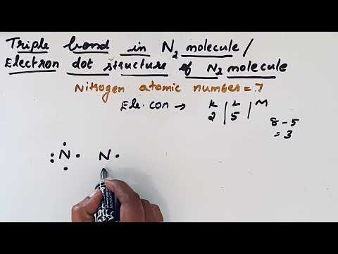Electron dot structure of N2 molecule || Triple bond formation in N2 || Covalent bond in N2