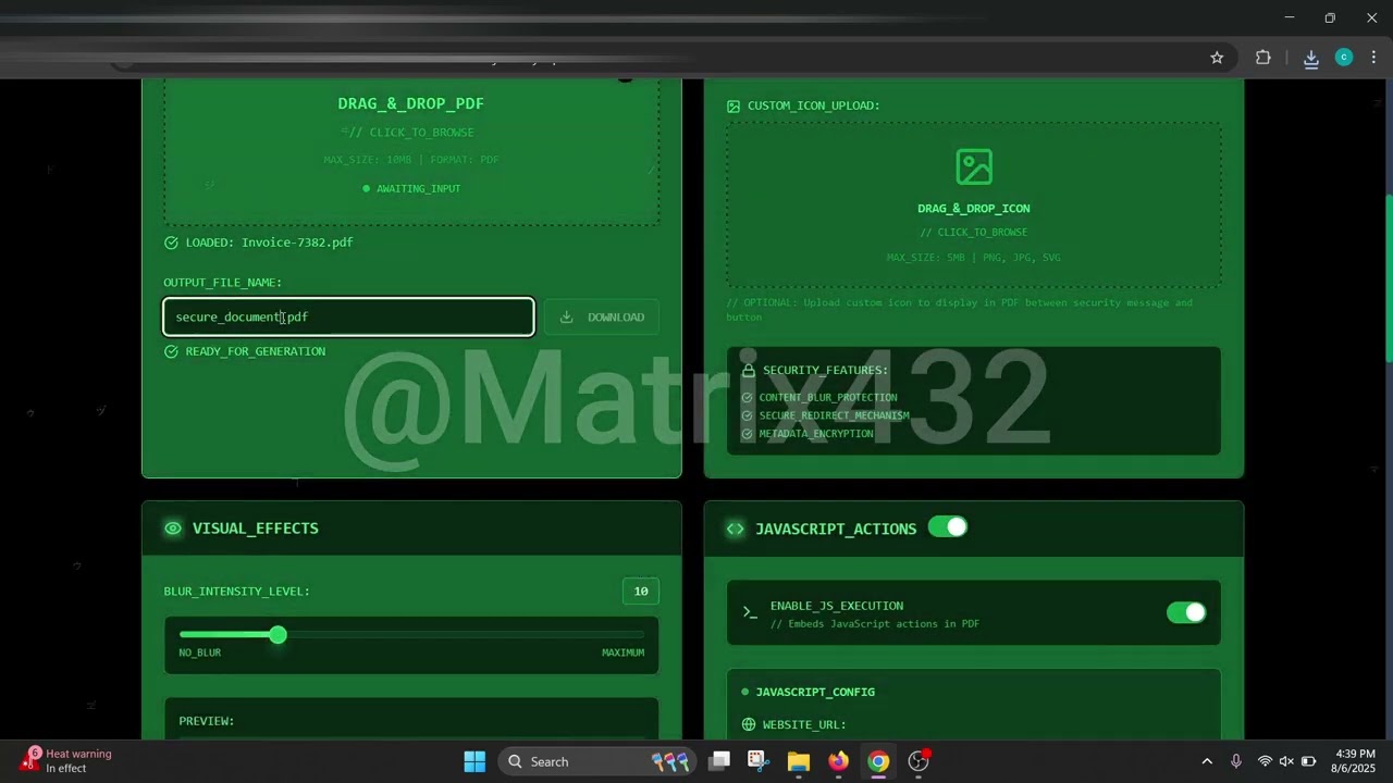 MATRIXPDF: ADVANCED PDF PHISHING | JAVASCRIPT ACTIONS + GMAIL BYPASS