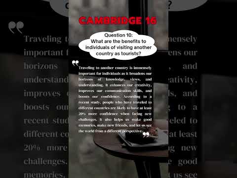 What are the benefits to individuals of visiting another country as tourists?#ielts #english