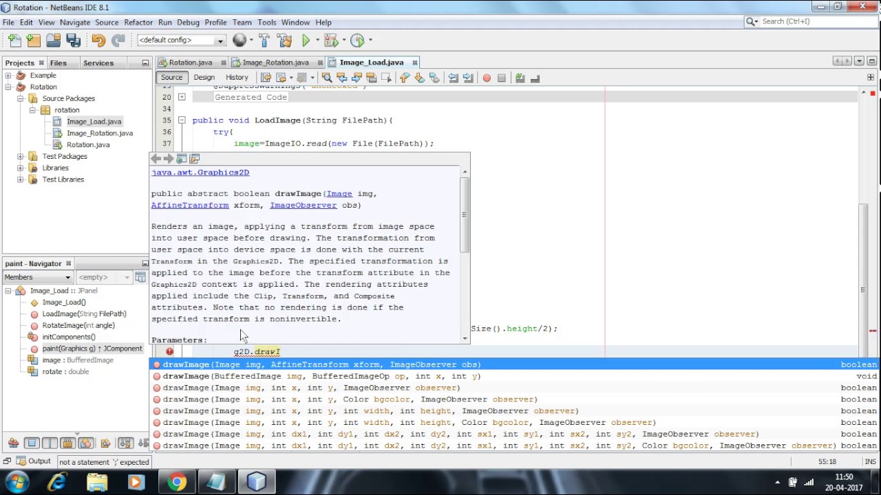 how to rotate image using JSlider in JAVA with working code
