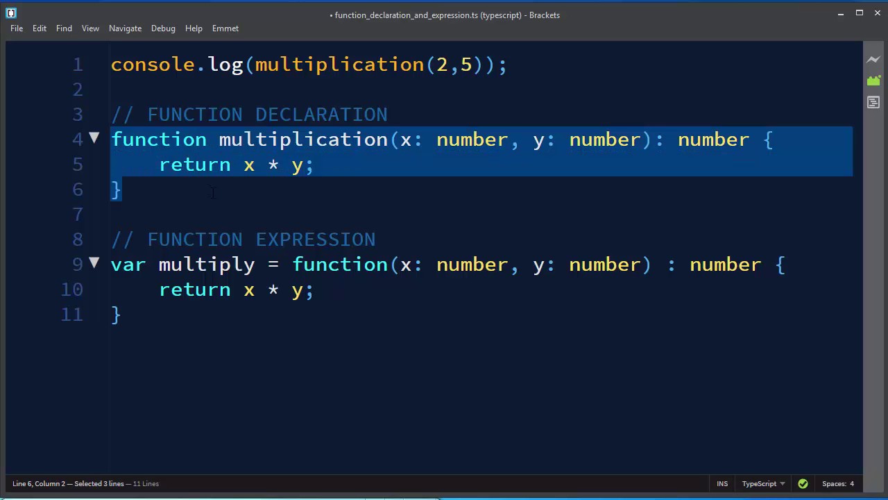 Function Declarations and Function Expressions in Typescript and JavaScript - TypeScript tutorial