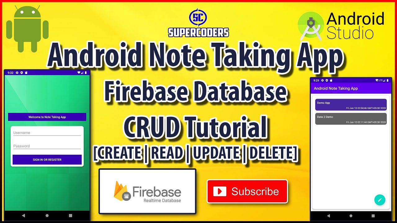 Android Note Taking App Tutorial | Firebase Database Crud Example Tutorial
