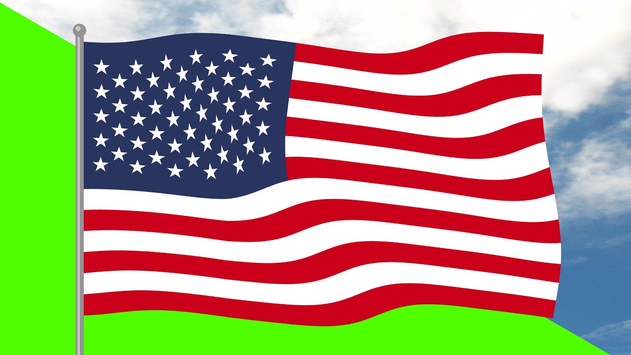 USA Flag 5 Minutes Loop - FREE 4k Stock Footage - Cartoon Flag Wave Animation