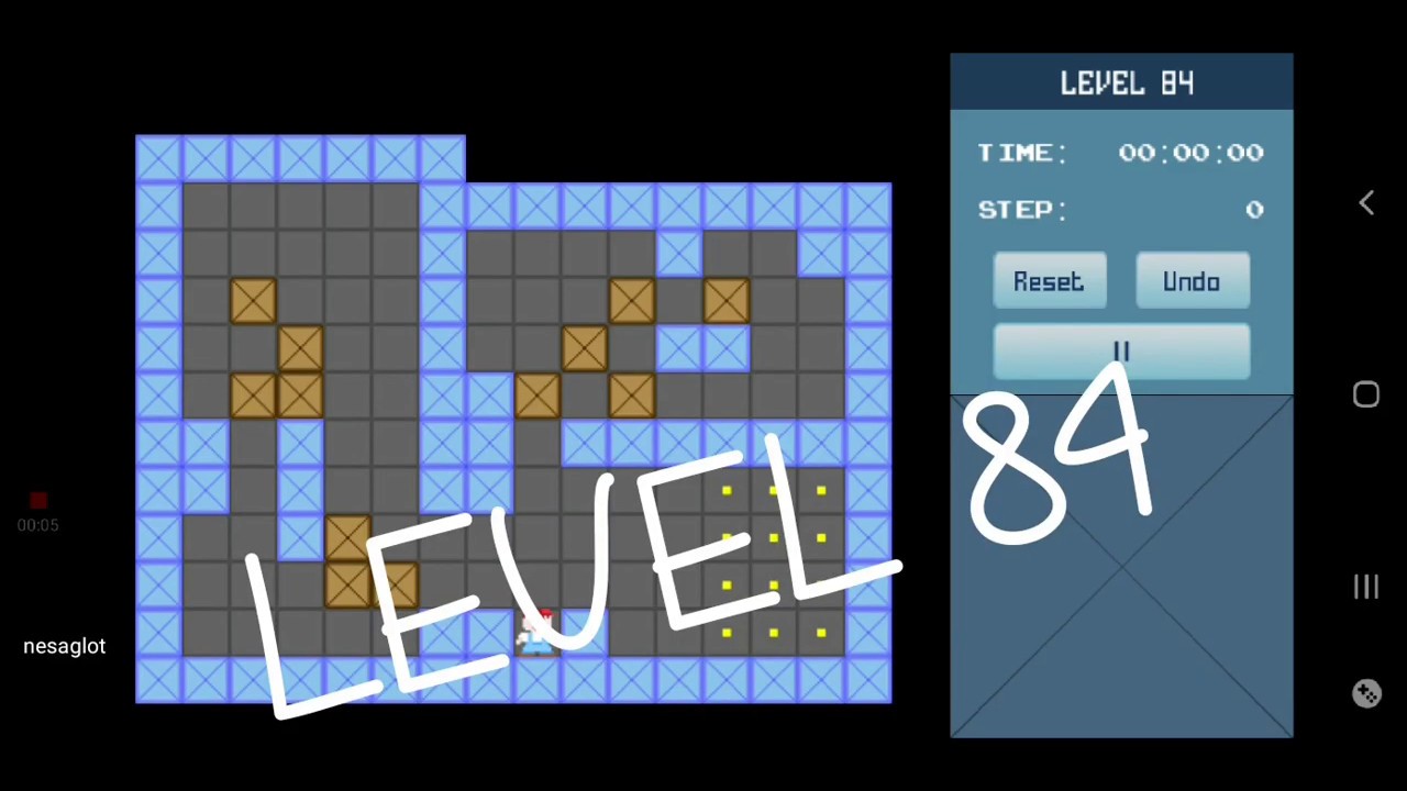 Classic Sokoban Level 84 | without UNDO | Solution 1 - 90