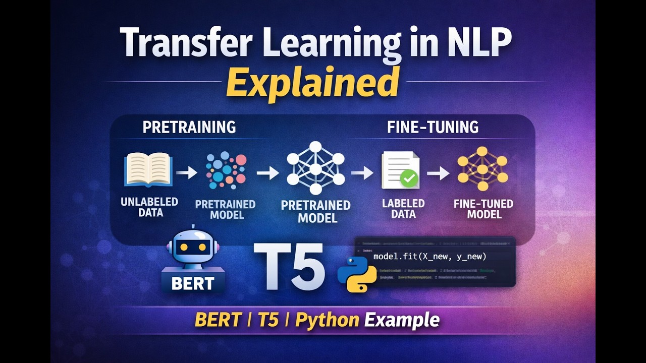 Transfer Learning in NLP Explained (with BERT, T5 & Simple Python Example)