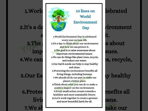 World environment day | 10 lines on world environment day | Speech on environment day #environment