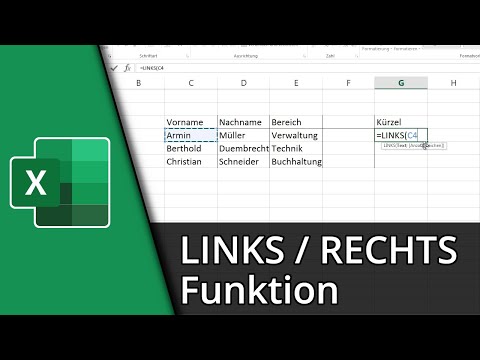 Excel Links Funktion | =LINKS/RECHTS() ✅ Tutorial