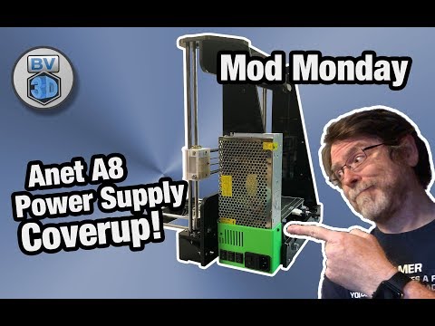 Anet A8 Power Supply Coverup: Print & Install a PS Cover with a switch