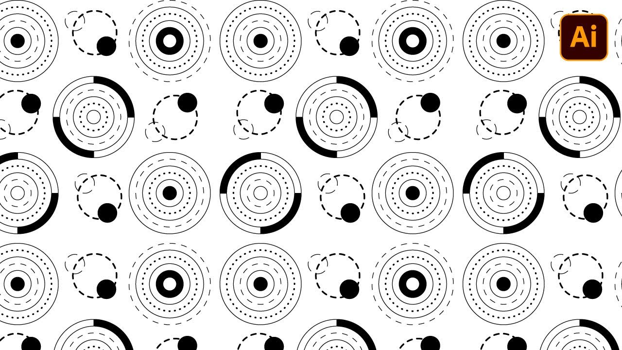 Black and White Pattern using Polar Grids in Adobe Illustrator