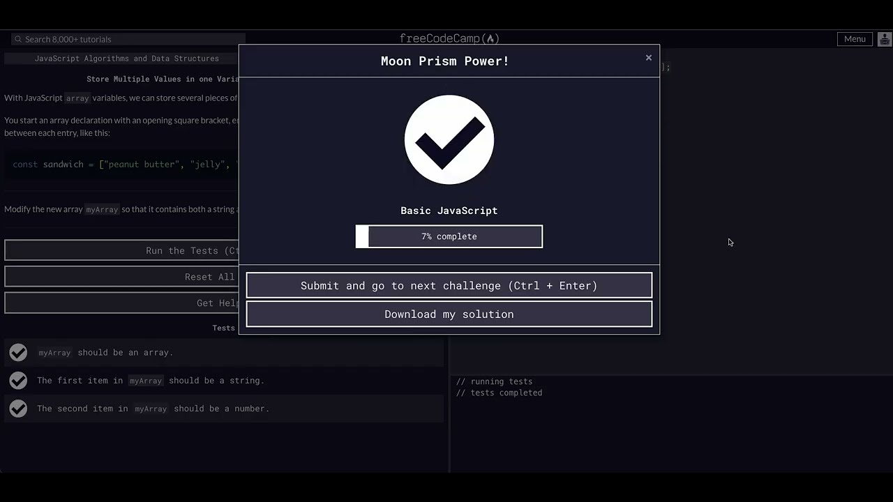 Store Multiple Values in one Variable using JavaScript Arrays - Free Code Camp Help Basic Javascript