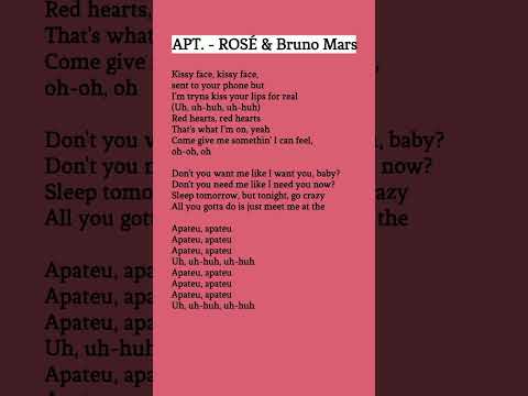 APT. lyrics - ROSÉ & Bruno Mars ( ROSÉ's part)