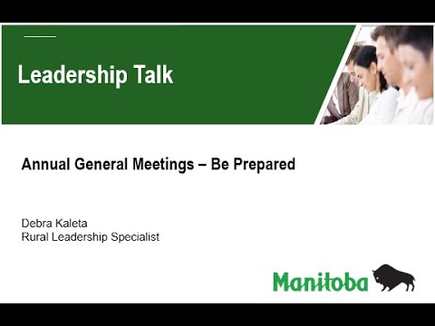 Annual General Meetings - Be Prepared