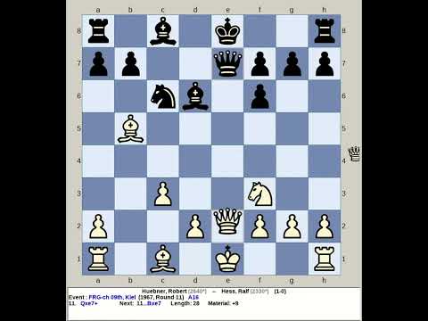 Huebner, Robert vs Hess, Ralf | FRG Chess 9th 1967, Kiel Germany