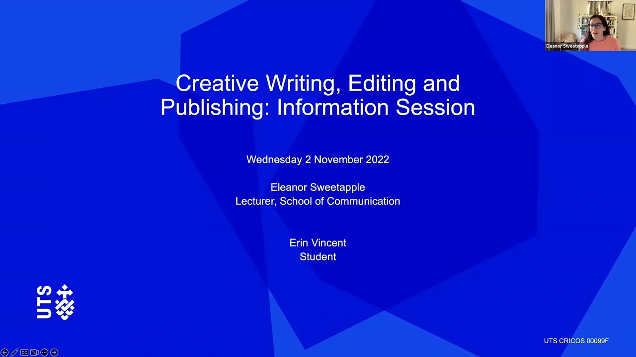 Creative Writing, Editing and Publishing | Postgraduate Webinar 2022